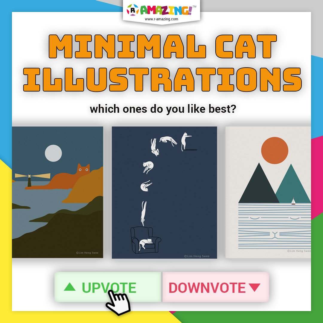 Minimal Cat and Landscape Illustrations - R Amazing!
